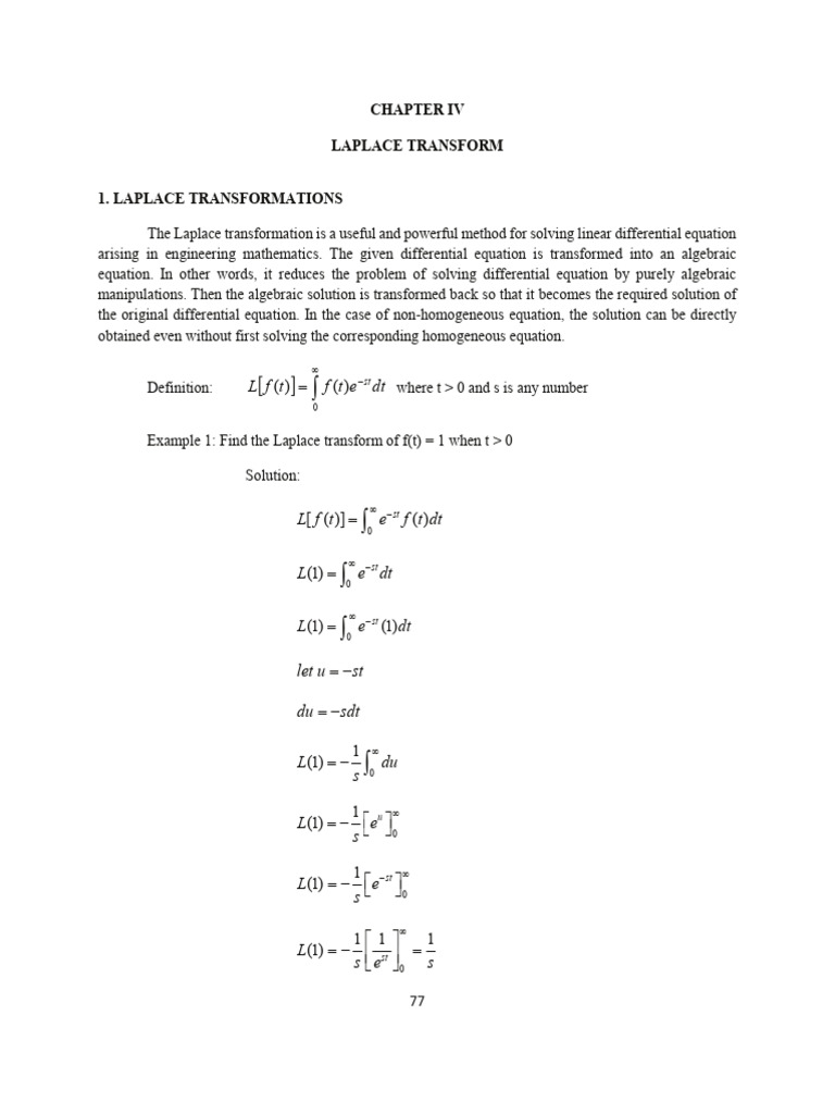 Laplace Transform Techniques and Examples | PDF | Equations ...