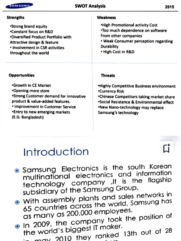 Samsung SDS SWOT Analysis Overview | PDF | Samsung | Business