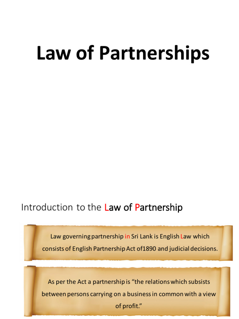 Law of Partnerships | PDF | Partnership | Law Of Agency