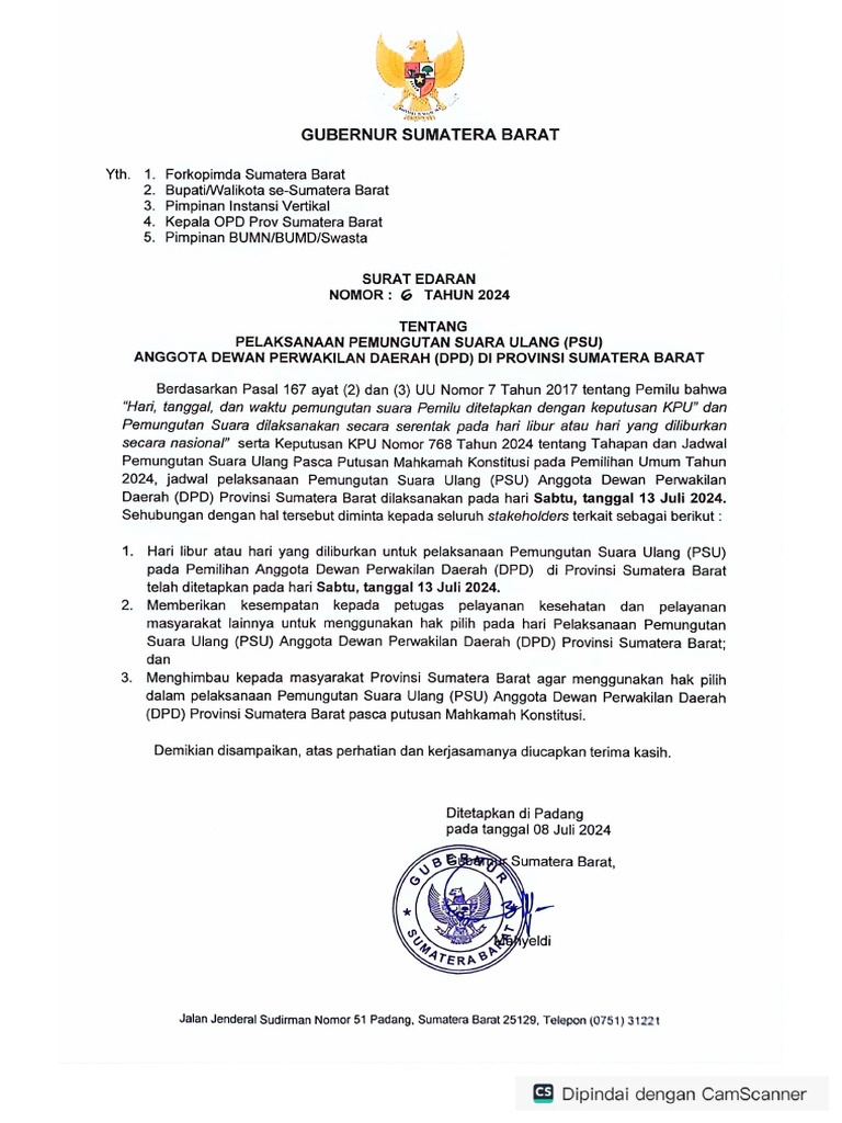Surat Edaran Nomor 6 Tahun 2024 | PDF