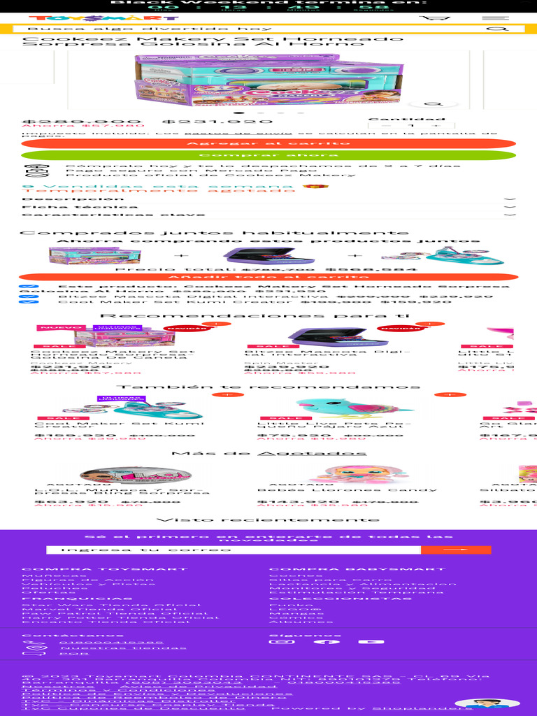 Cookeez Makery Set Horneado Sorpresa Golosina Al Horno - Toysmart - Toysmart Colombia | PDF ...