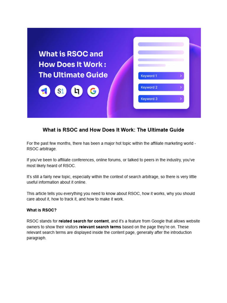 What Is RSOC and How Does It Work - The Ultimate Guide | PDF | Search Engine Optimization ...