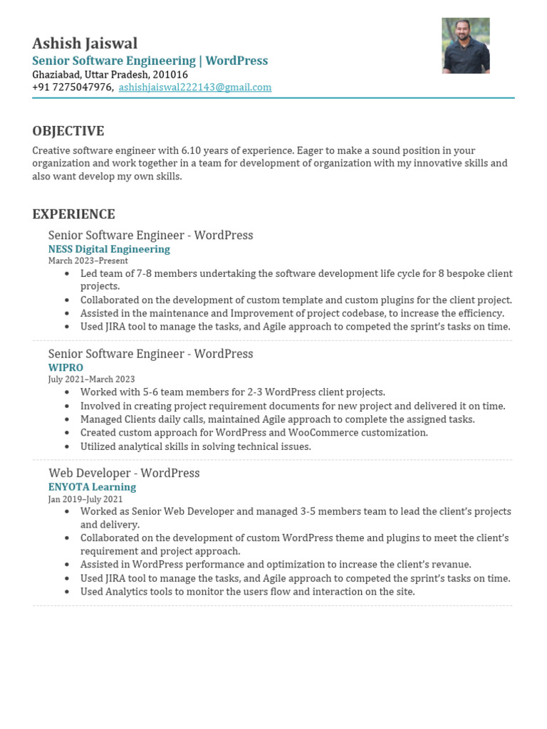 Ashish Jaiswal Resume2024 | PDF | Word Press | Internet