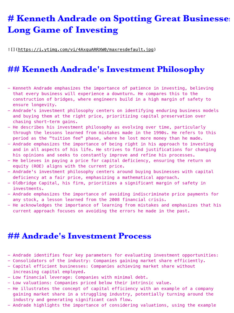 Long-Term Investing Insights | PDF | Investing | Valuation (Finance)