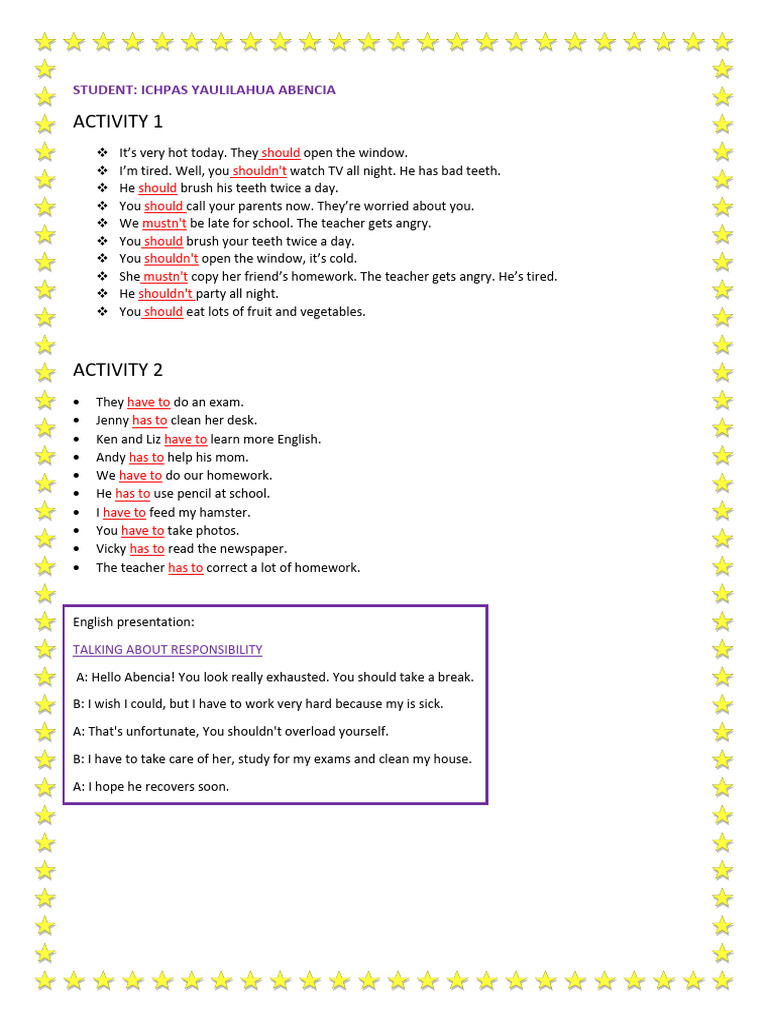 Student Responsibilities and Advice | PDF