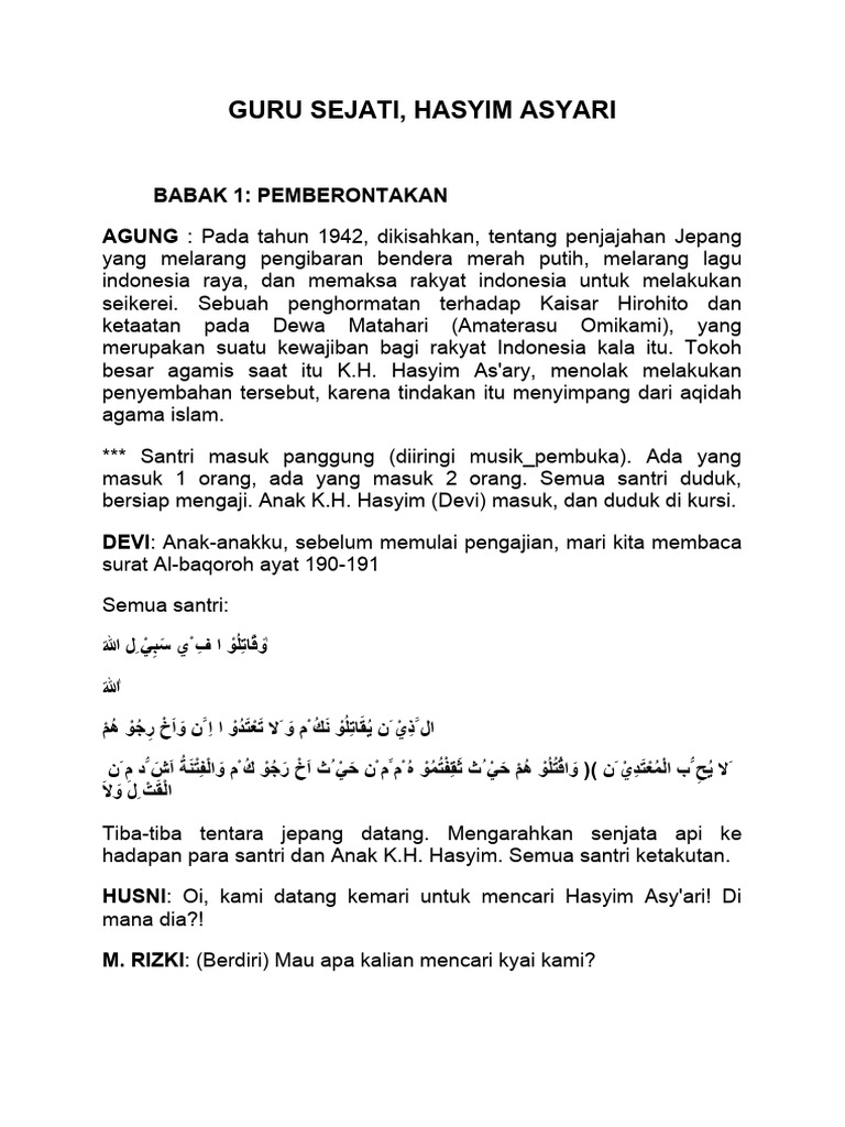 Naskah Drama - Xi TKR 1 | PDF | Seni