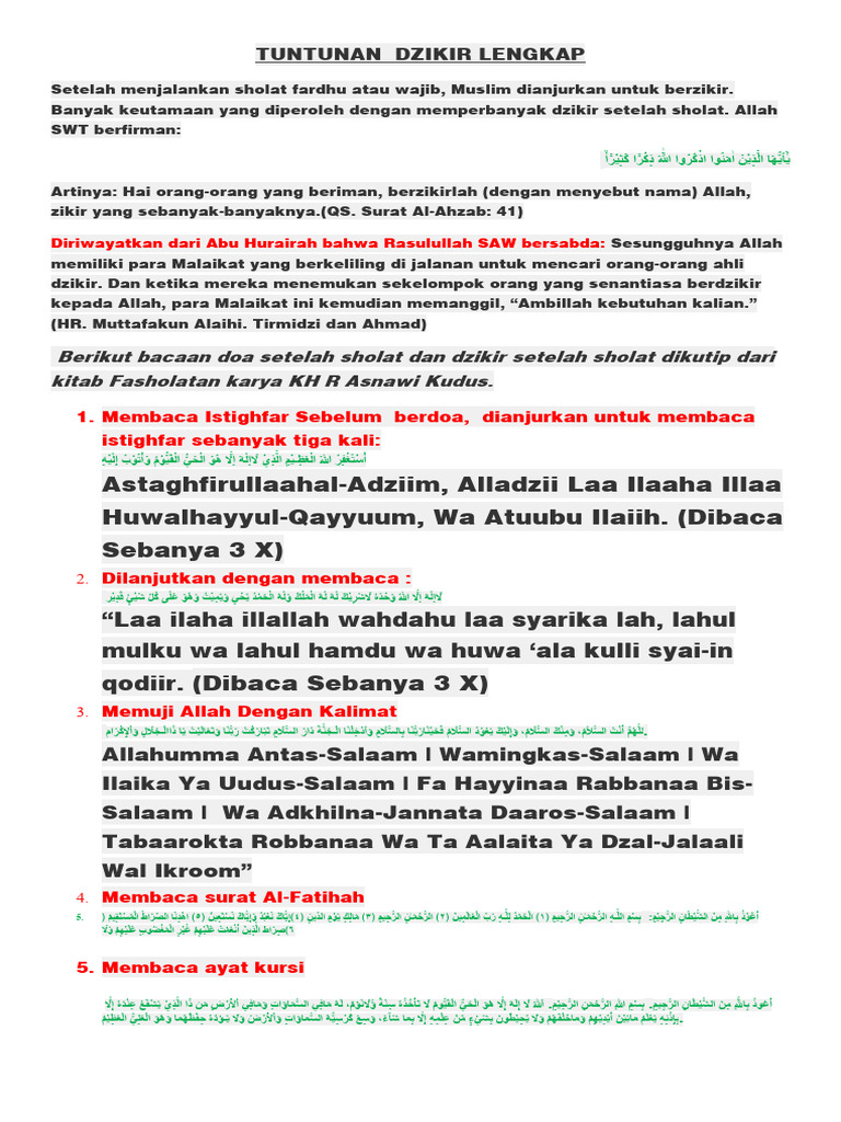 Tuntunan Dzikir | PDF