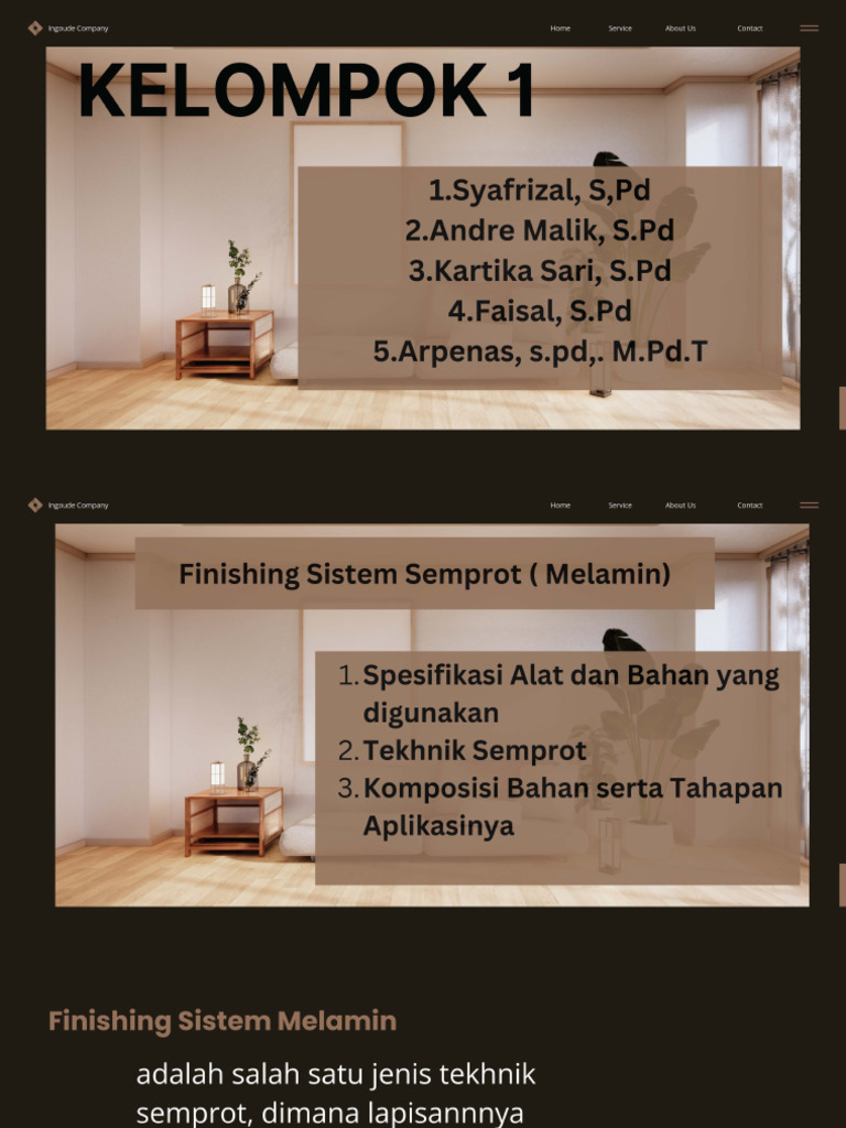 Kelompok 1 Finishing Sistem Semprot (Melamin) | PDF