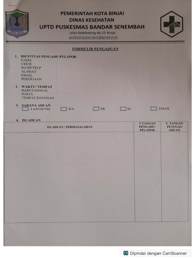 Form Pengaduan | PDF