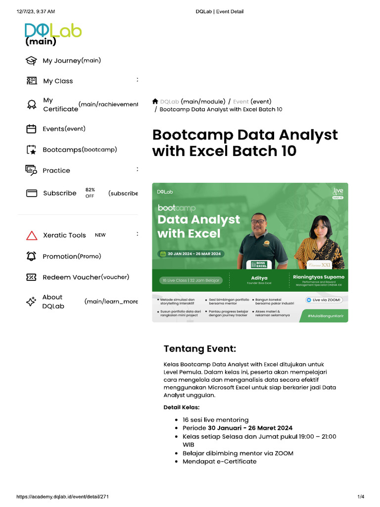 Detail Excel Untuk Data Analis | PDF