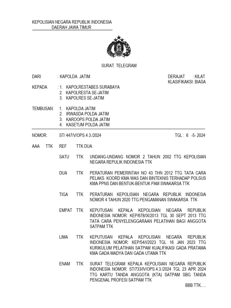 ST Jukrah Satpam 447 | PDF