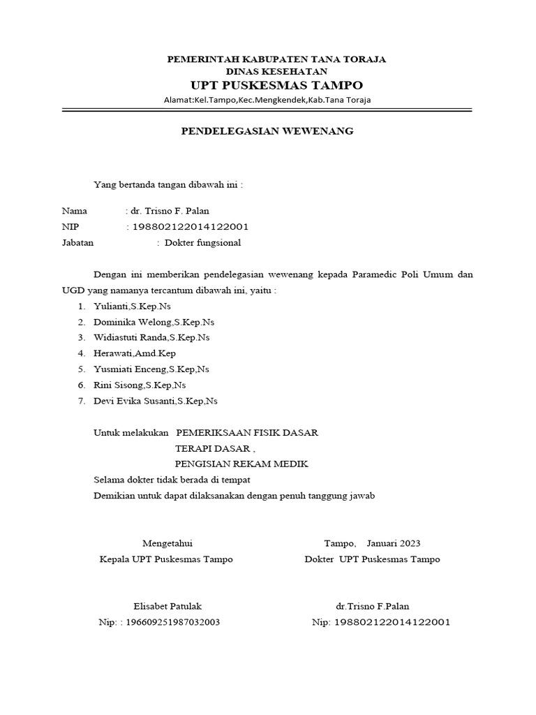 1213 Lampiran SK Delegasi Wewenang | PDF | Pengembangan Diri