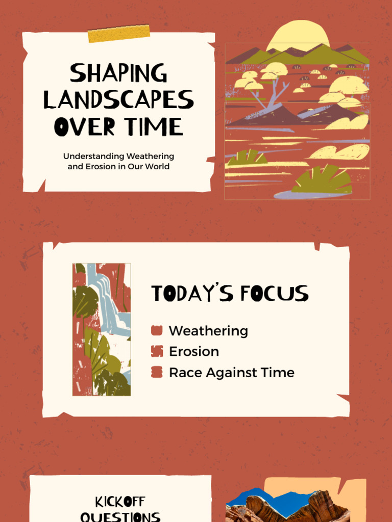 Weathering and Erosion Education Presentation in Red Brown Hand Drawn ...