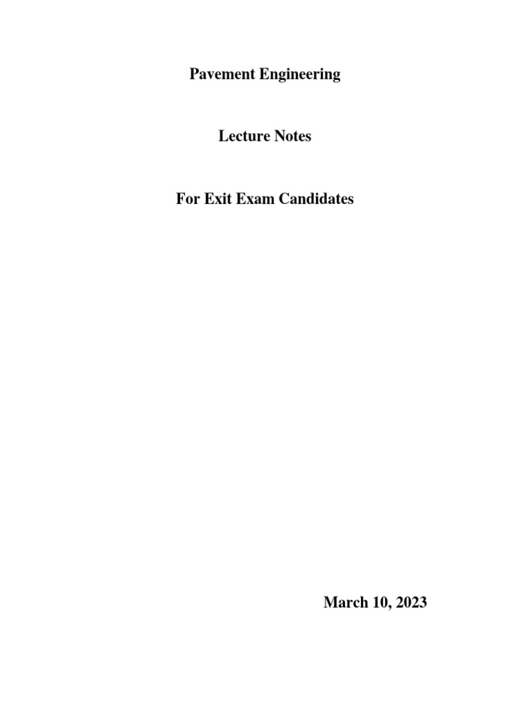 Highway Engineering-II Lecture Note | PDF | Elasticity (Physics) | Road ...