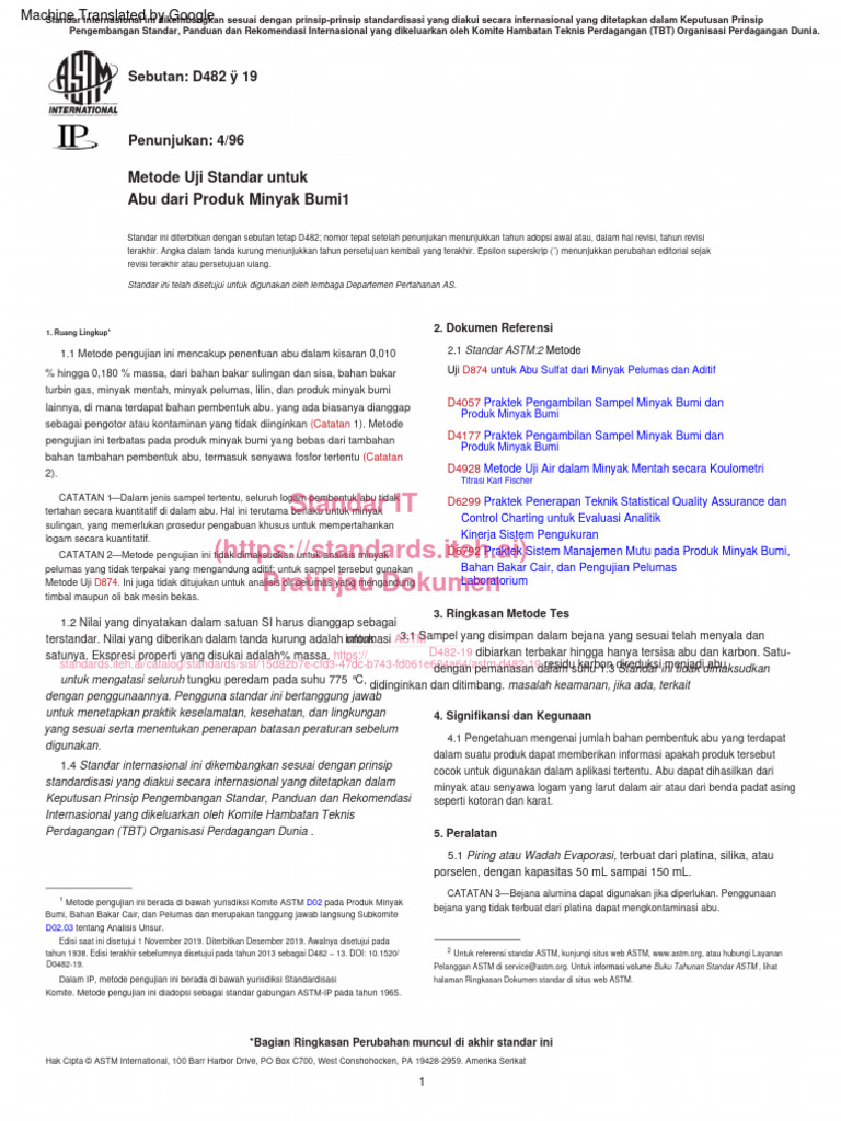 Astm D482 19 | PDF