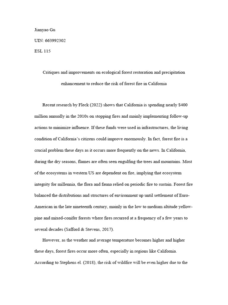Second Draft of Research Paper | PDF | Wildfire | Forests