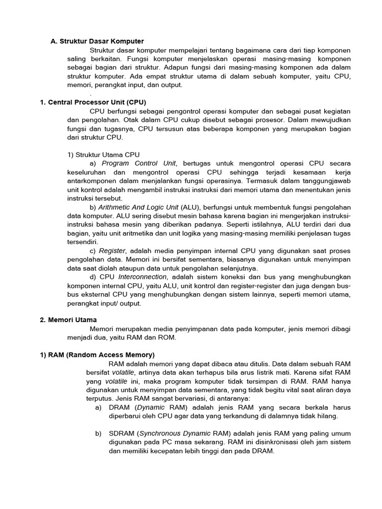 Struktur Dasar Komputer | PDF