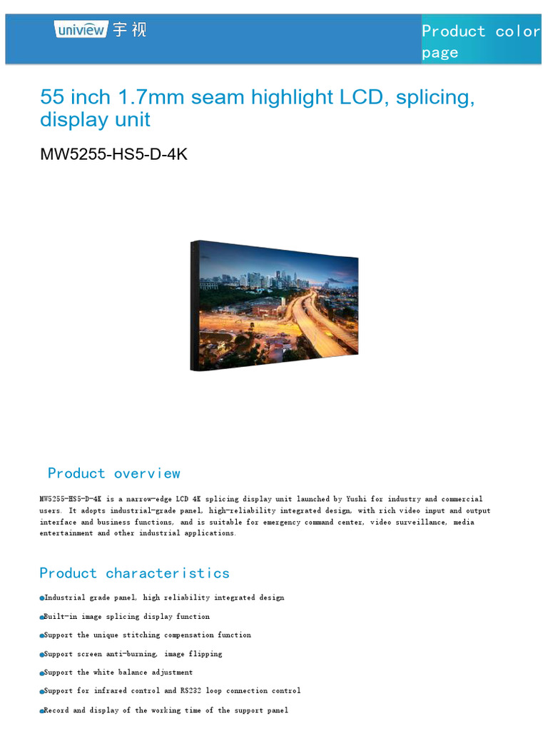 LCD 55 ' Parameter | PDF | Hdmi | Video