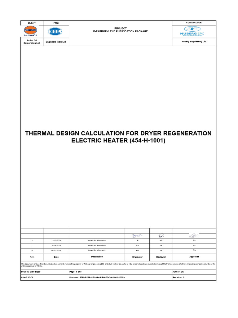 TDC Dryer Regeneration Electric Heater Rev. 2 | PDF | Heat | Electric ...