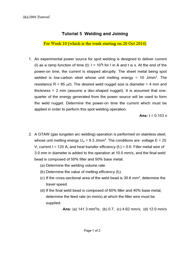 Welding and Joining - Question | PDF | Welding | Construction