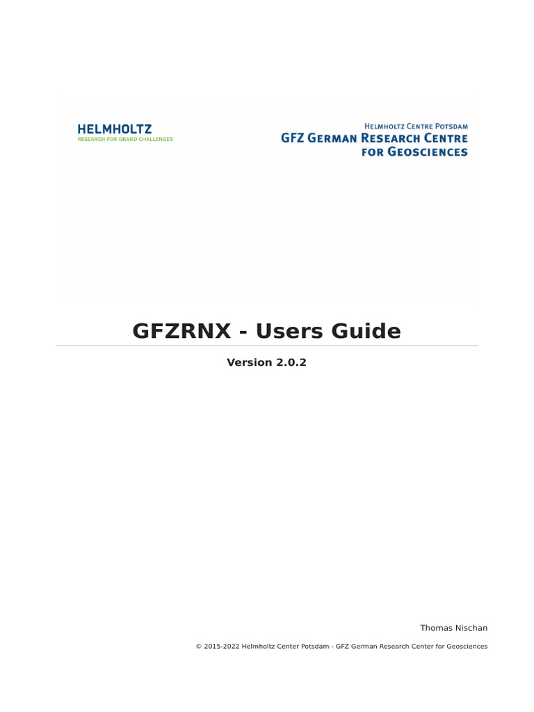GFZRNX RINEX File Manipulation Guide | PDF | Computing | System Software