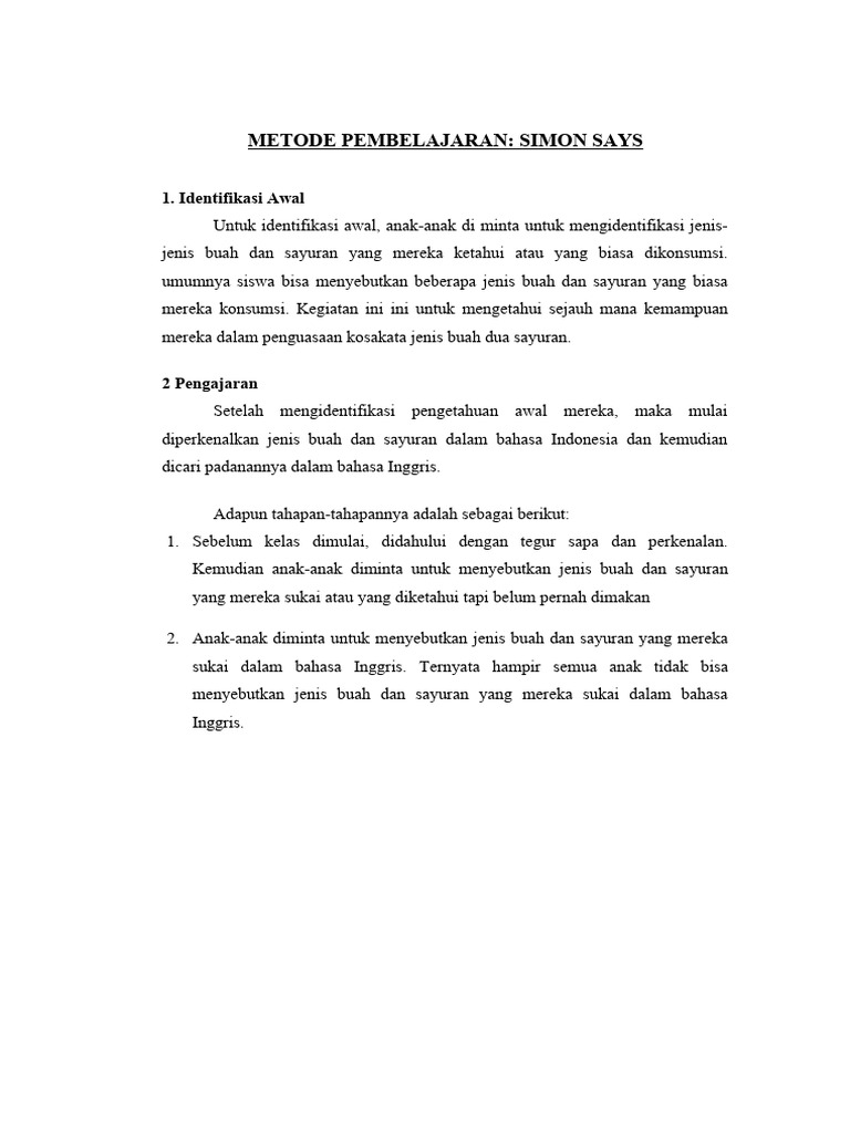 Metode Pembelajaran | PDF | Seni & Disiplin Bahasa | Pengembangan Diri