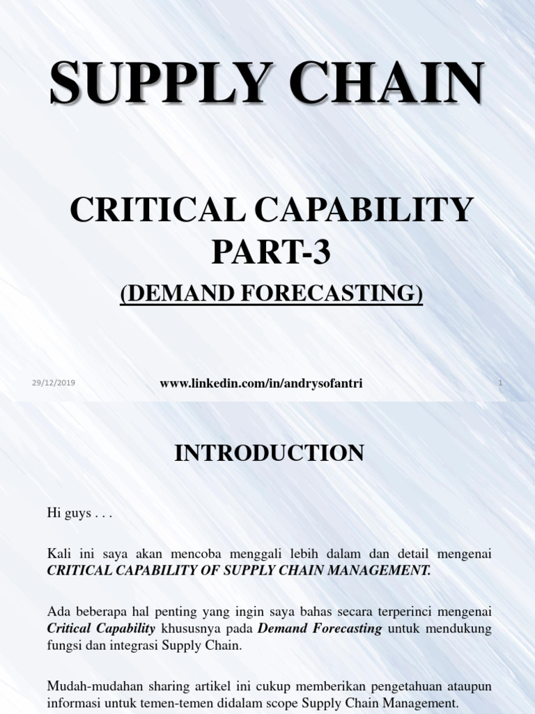 Supply Chain - Critical Capability Part 3 | PDF
