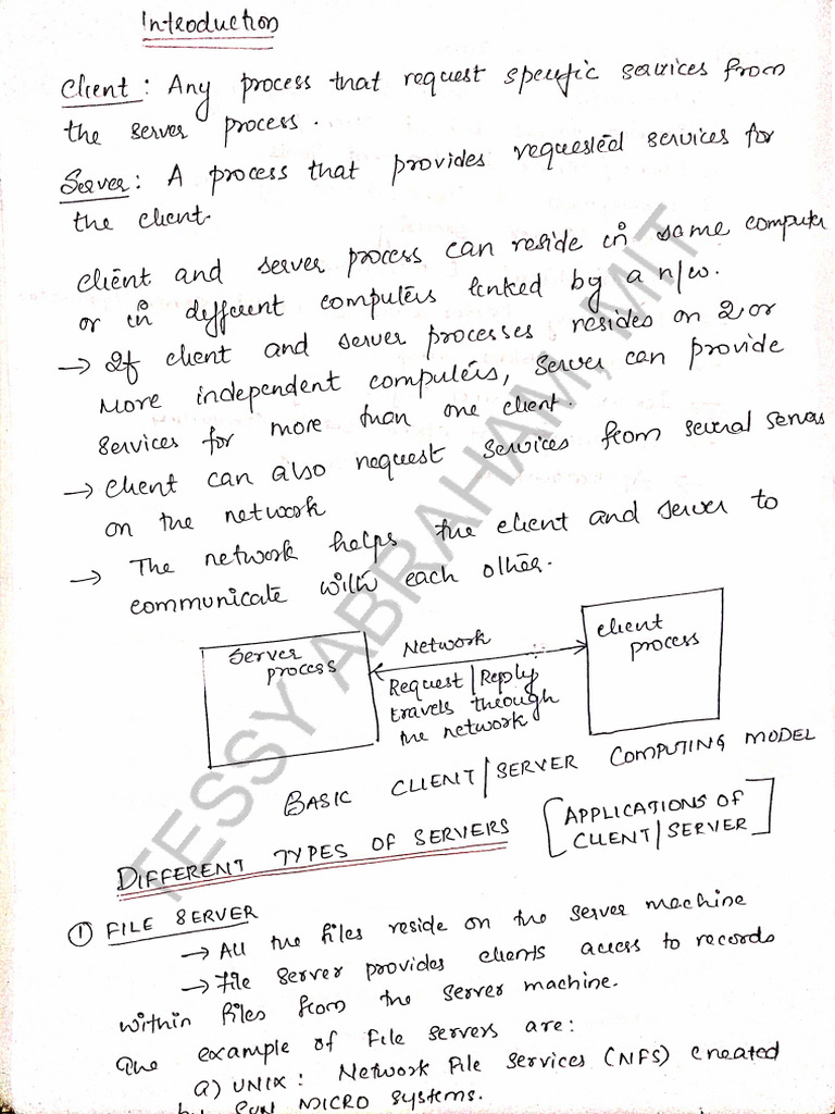 Client Server Architecture Module 1 Notes | PDF