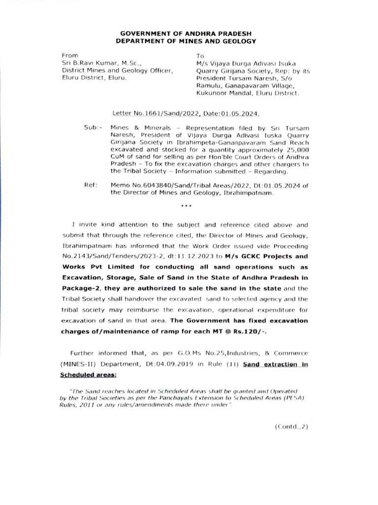 LR To Vijaya Durga Adivasi - 01.05.2024 Final | PDF