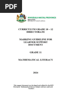 Math Lit Grade 11 P1 Nov Exam Exemplar Memo 2024 | PDF | Mathematics