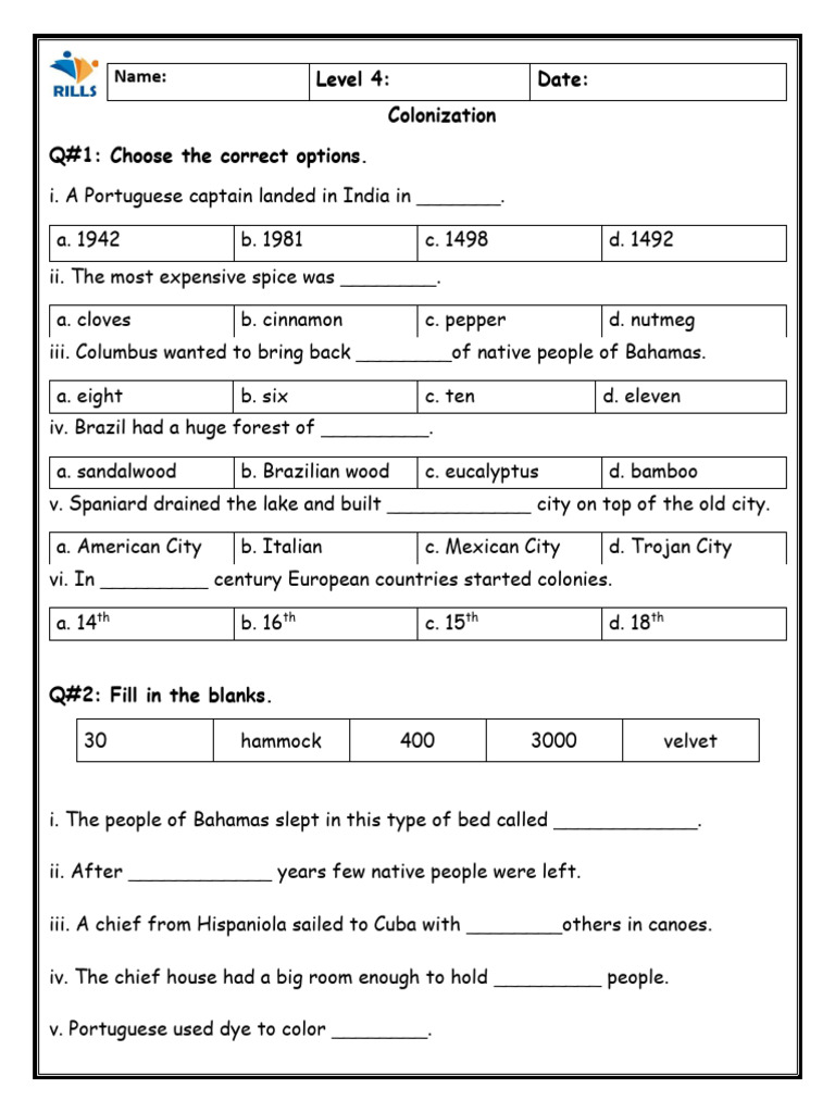 Colonization Review Sheet Final | PDF | Christopher Columbus | European ...