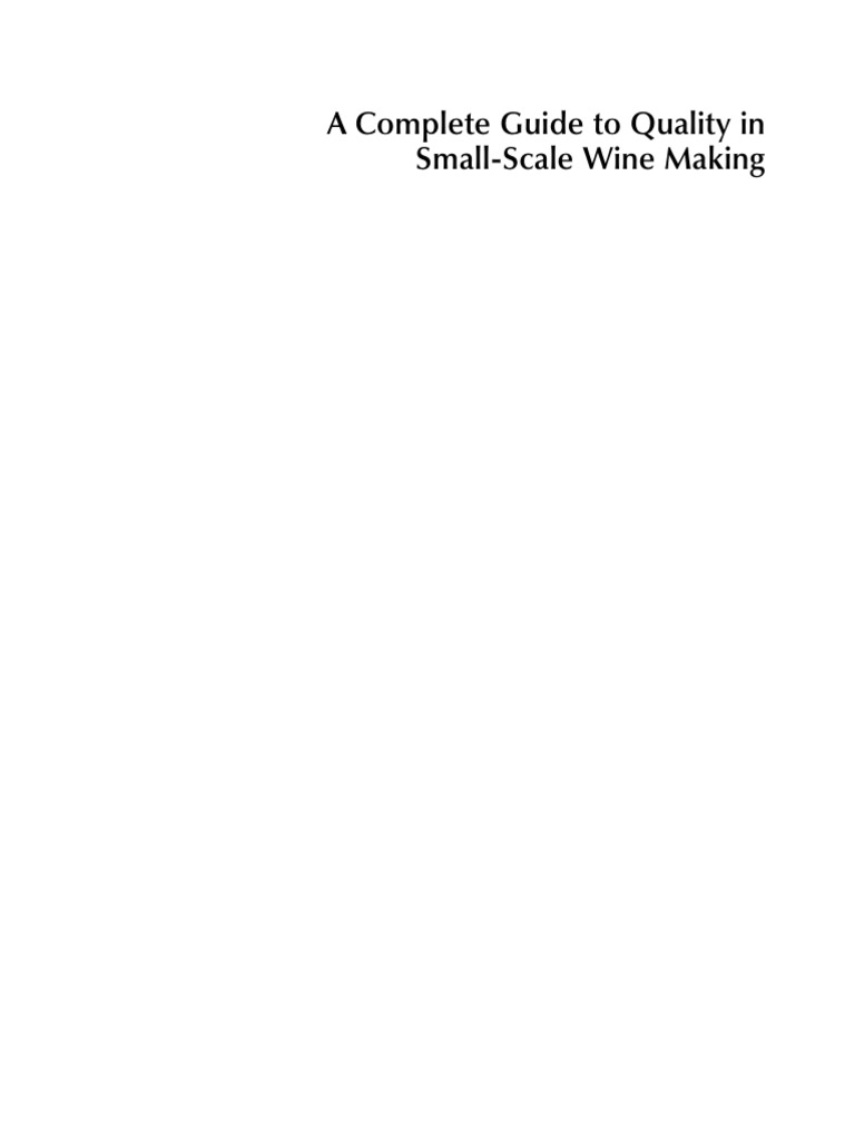 A Complete Guide To Quality in Small Sca | PDF | Fermentation In ...