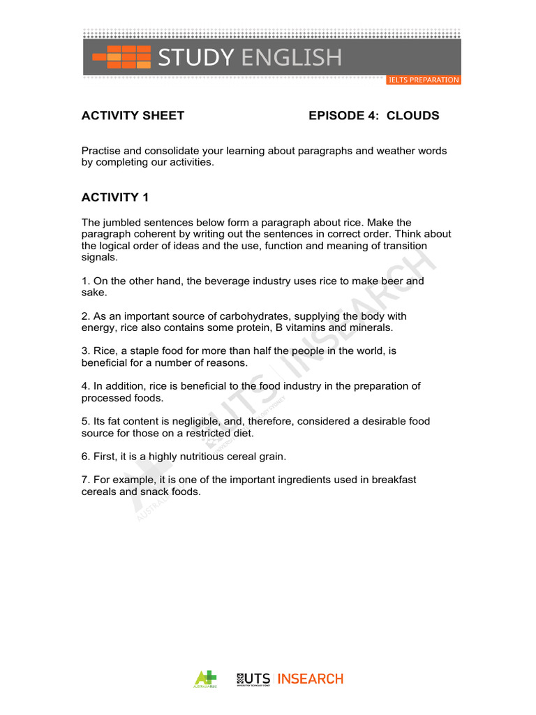 Paragraph Activity | PDF | Tropical Cyclones | Storms