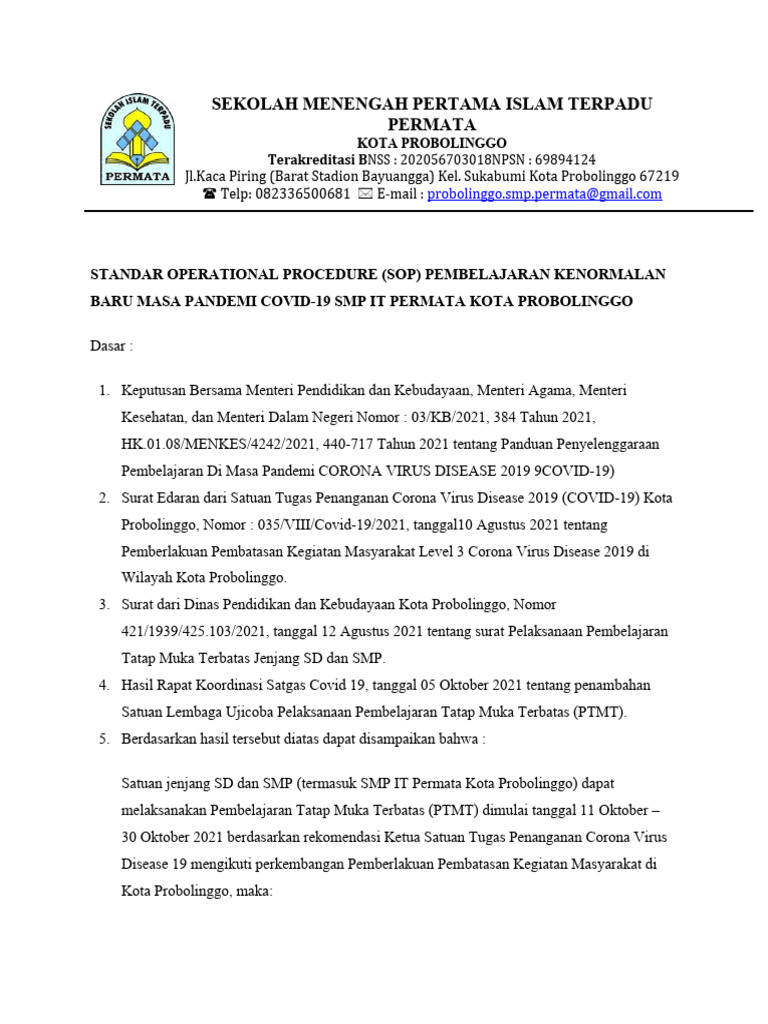 Standar Operational Procedure | PDF