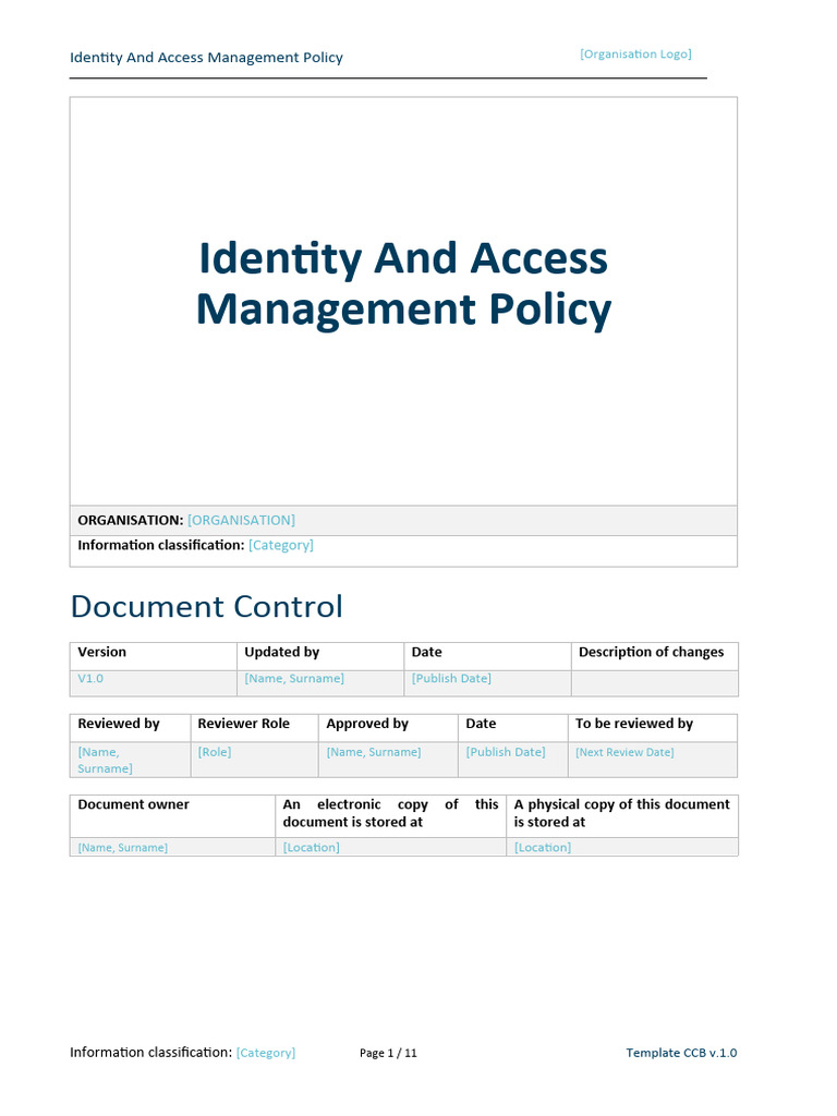FINAL - Identity and Access Management Policy - ENG - 2 | PDF ...