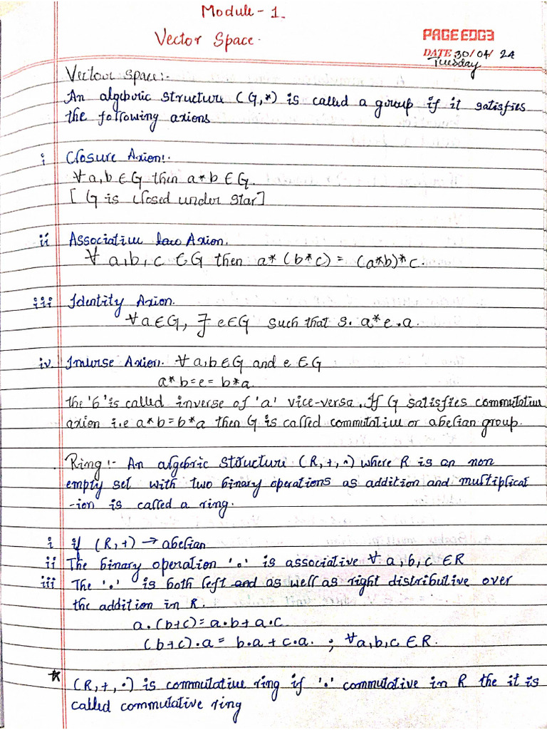 Linear Algebra Notes | PDF