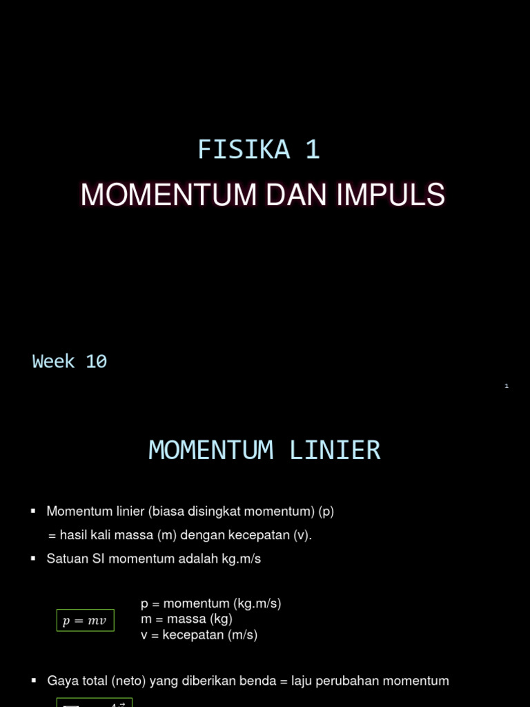 Fisika - UTA'45 - Momentum Dan Impuls | PDF