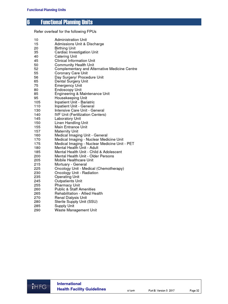 iHFG Part B Functional Planning Units | PDF