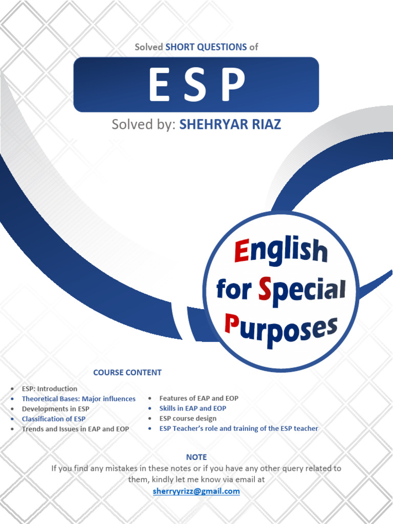 ESP - Solved Short Questions | PDF | Learning | Educational Assessment