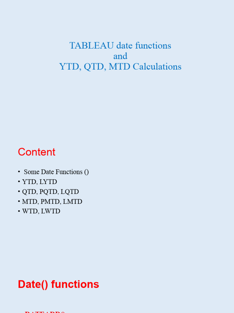 YTD MTD Presentation | PDF | Software Engineering | Computing