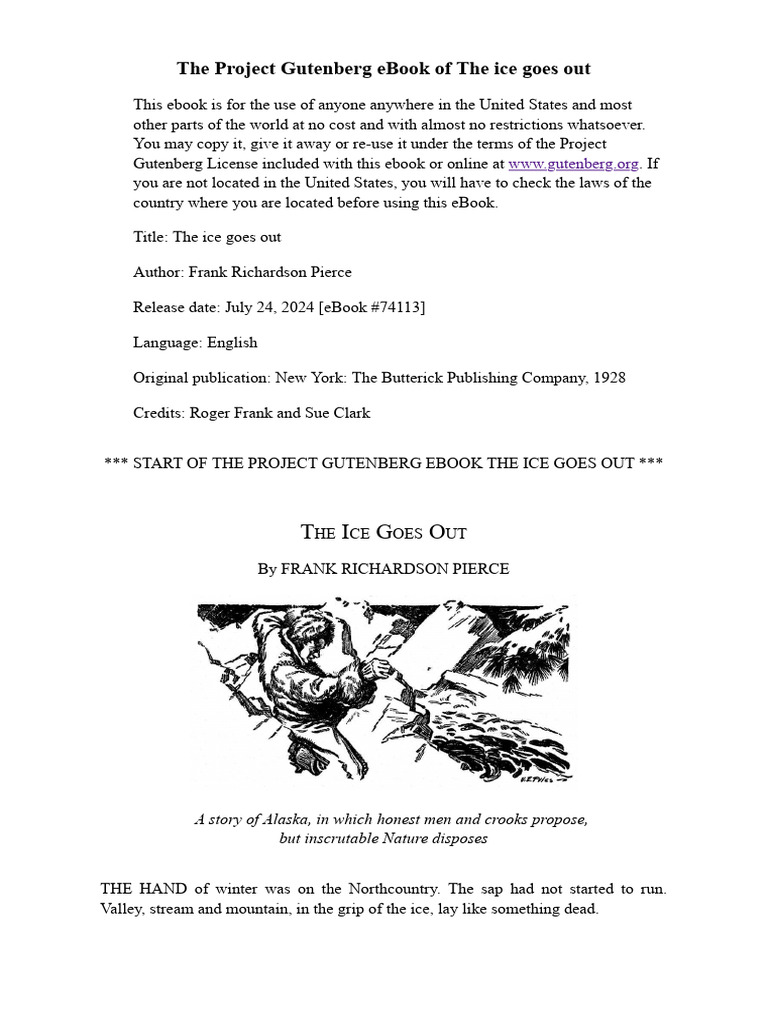 The Ice Goes Out - Project Gutenberg | PDF | Project Gutenberg | Copyright