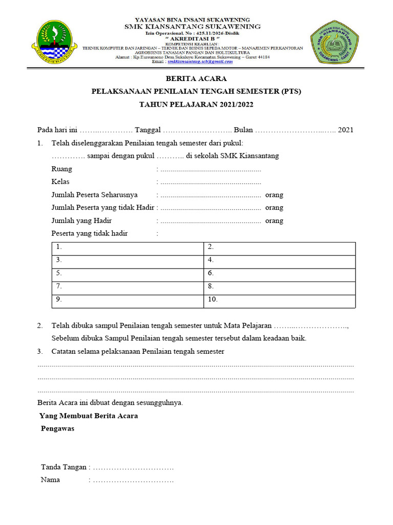 Berita Acara PTS | PDF | Karier & Perkembangan | Komputer