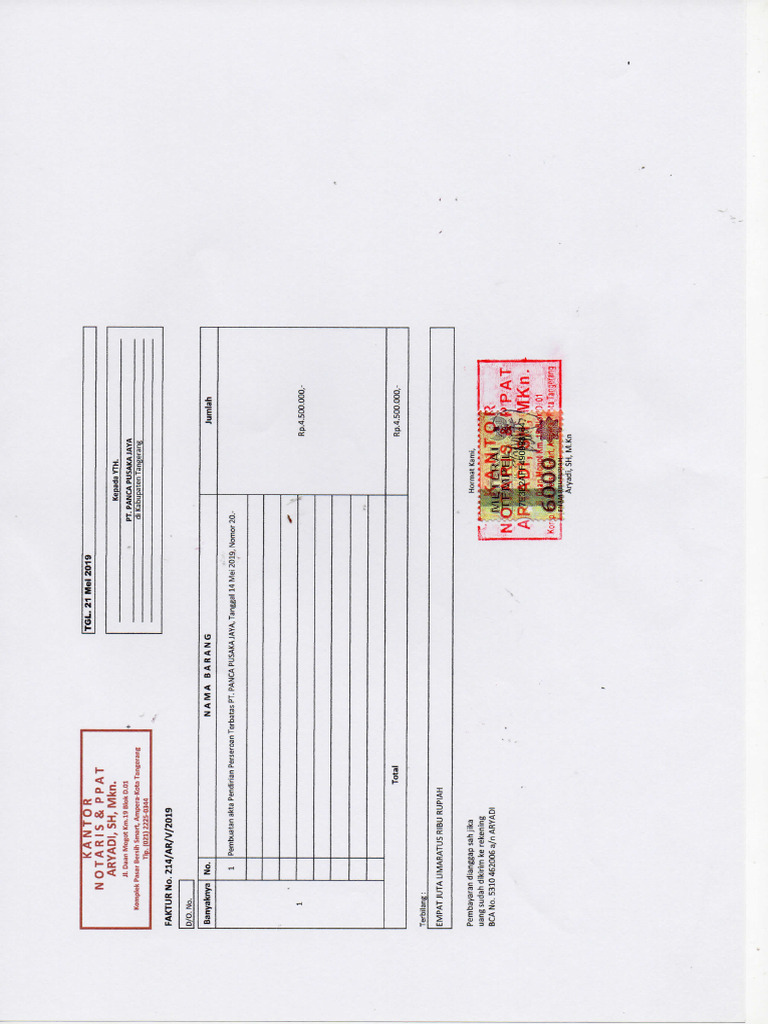 Scan Invoice PT Panca | PDF