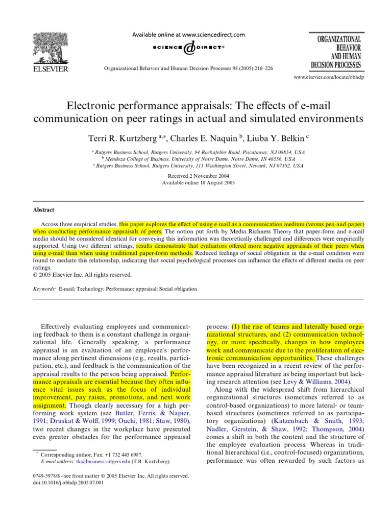 2a - Electronic Performance Appraisal | PDF | Performance Appraisal ...