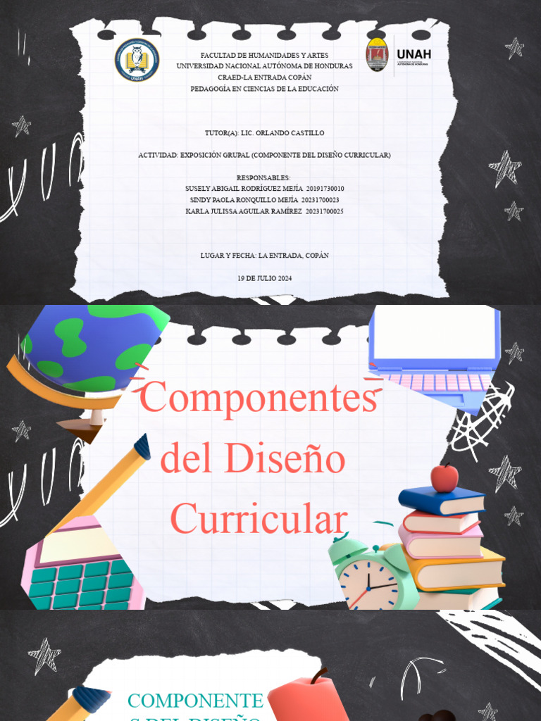 Componentes Del Diseño Curricular Pdf Evaluación Diseño
