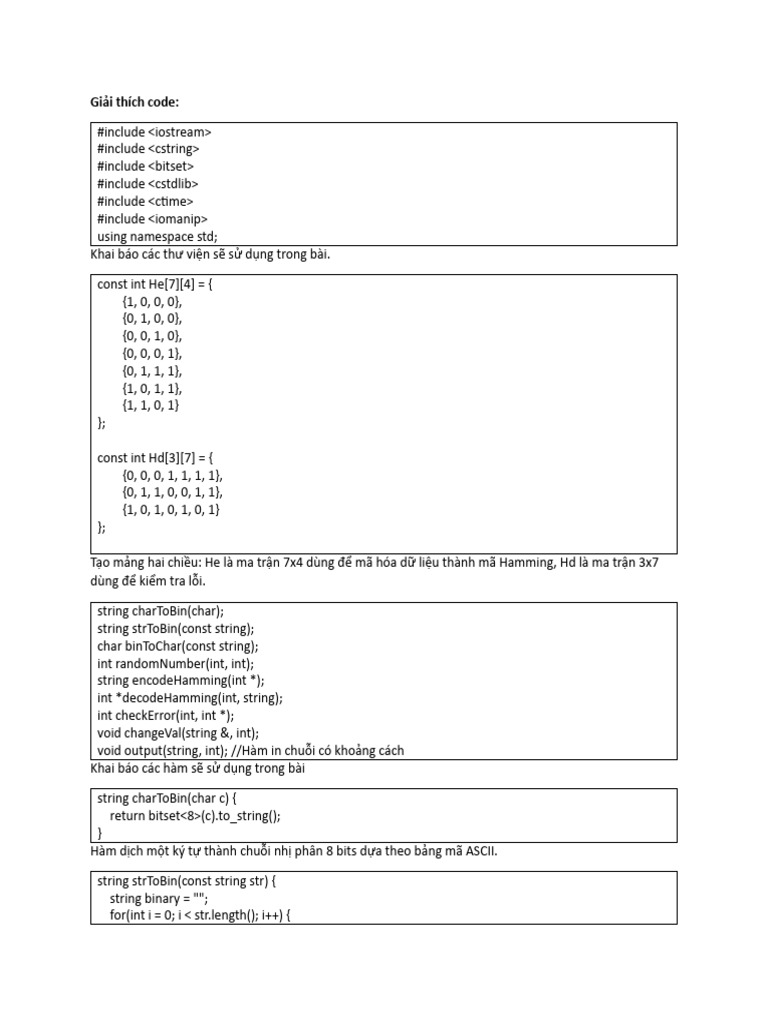 giải thích code | PDF