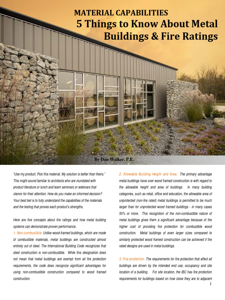 Metal Buildings: 5 Fire Rating Insights | PDF | Wall | Building Insulation