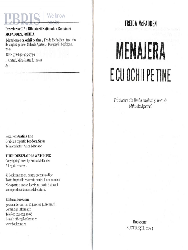 Menajera e Cu Ochii Pe Tine - Freida McFadden | PDF