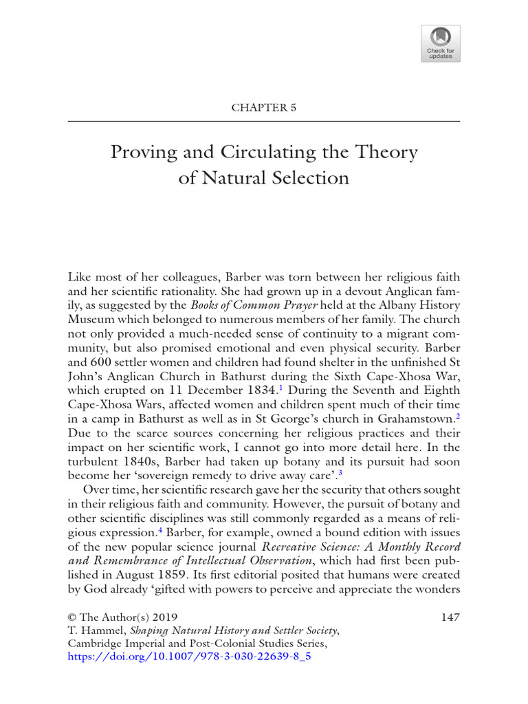 Proving and Circulating The Theory of Natural Selection | PDF | Natural ...