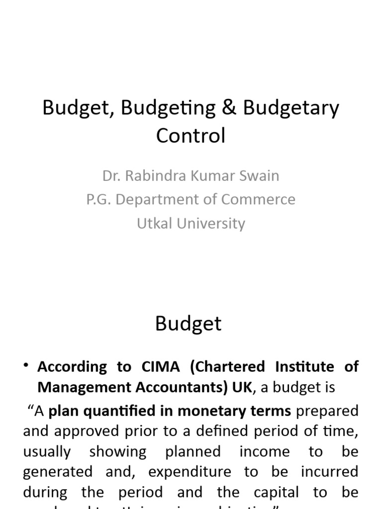 Budgeting and Budgetary Control | PDF | Budget | Labour Economics